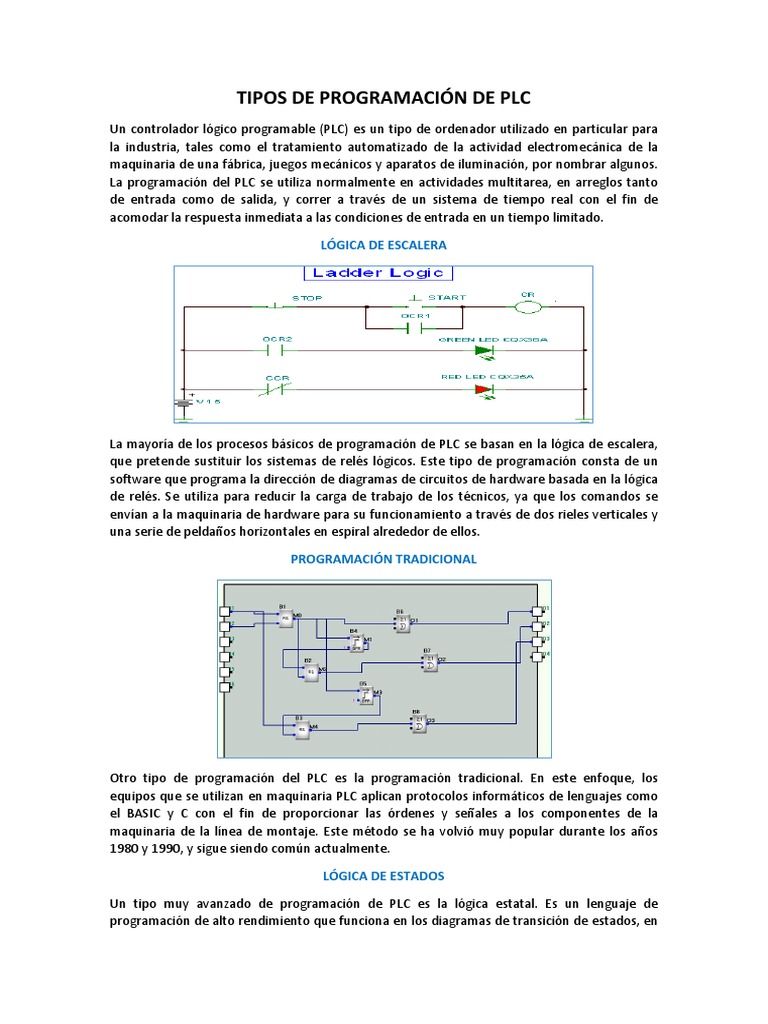 Tipos de Programación de PLC | PDF | Controlador lógico programable ...