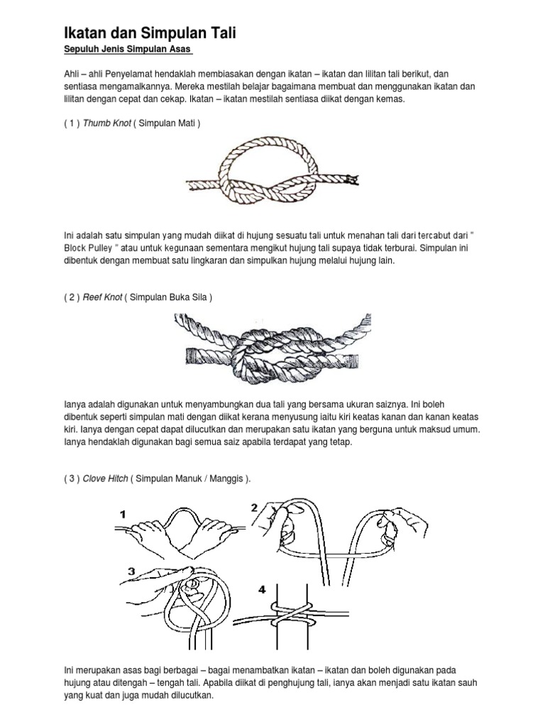 Ikatan Dan Simpulan Tali | PDF