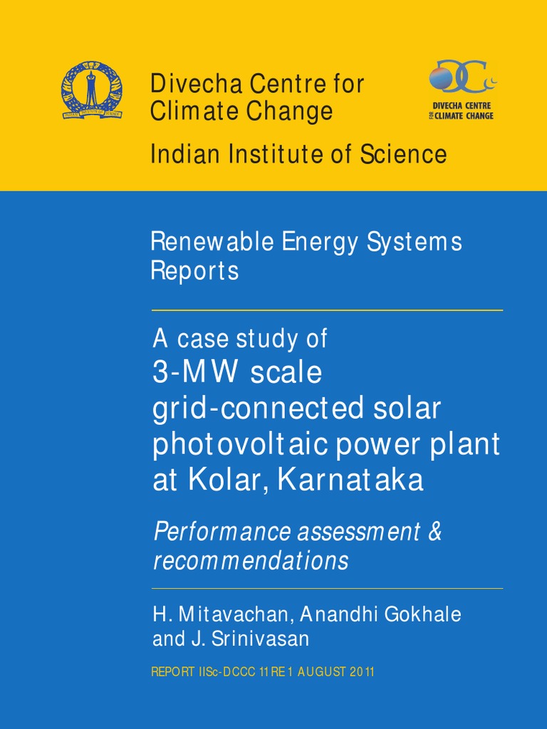 Kolar's 3 MW Solar Power Plant Report | PDF | Photovoltaics ...