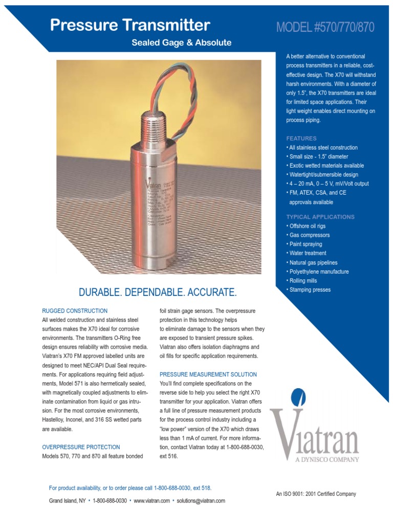Durable and Dependable Pressure Transmitters for Harsh Environments ...