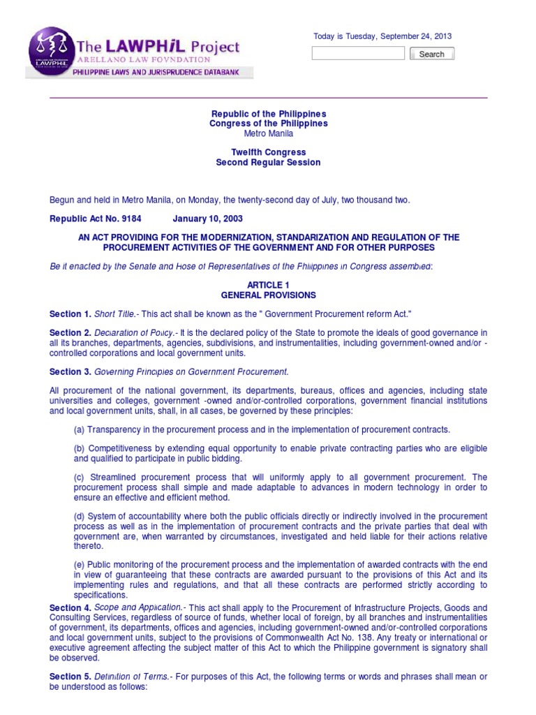 Government Procurement Reform Act PDF | PDF | Procurement | Arbitration