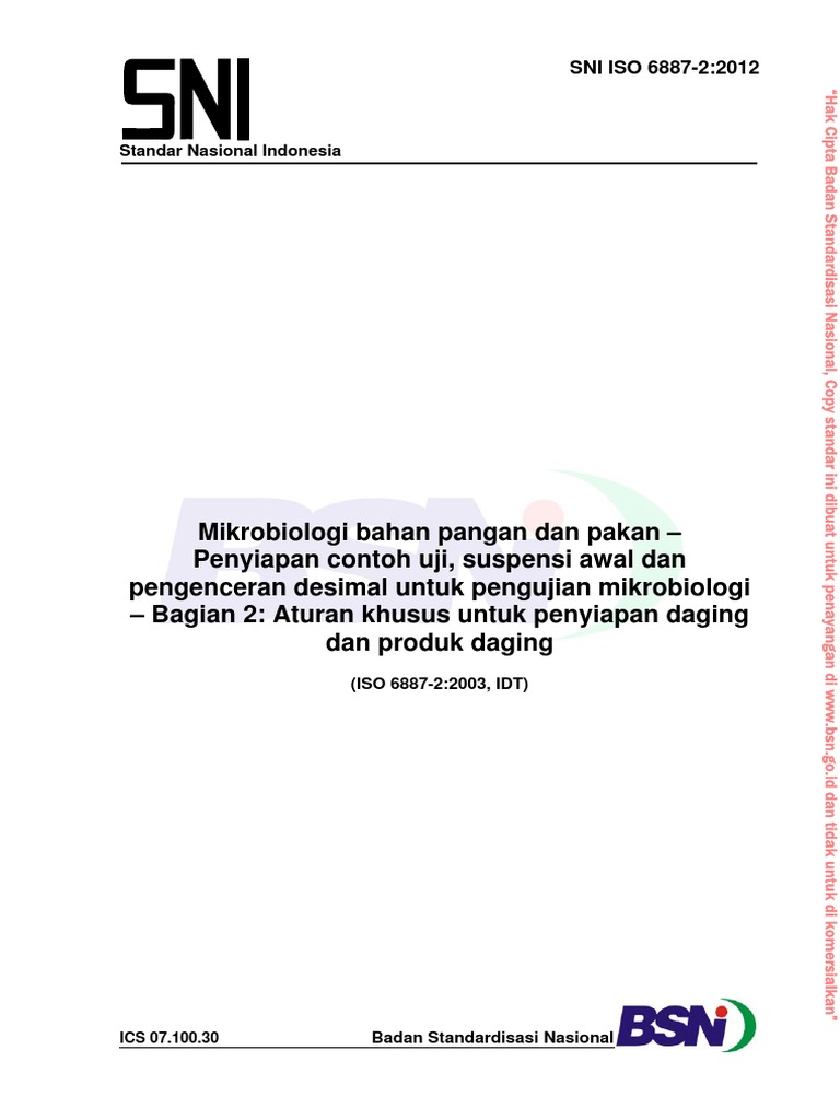 Mikrobiologi Bagian 2 Aturan Khusus Utk Penyiapan Daging Dan Produk ...