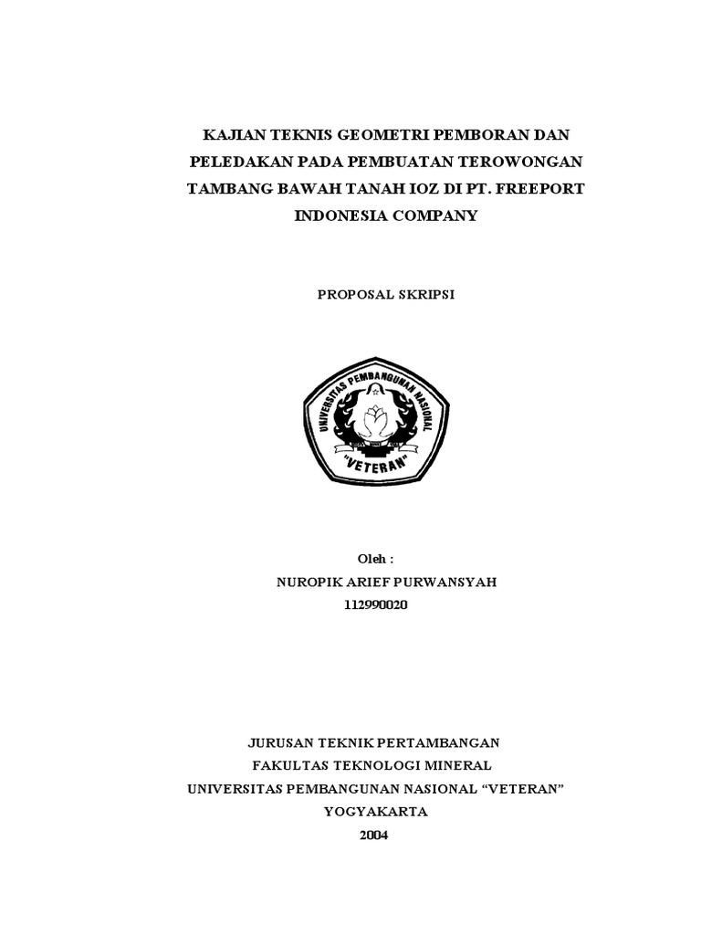 Geometri Pemboran & Peledakan Terowongan Freeport | PDF | Sains ...