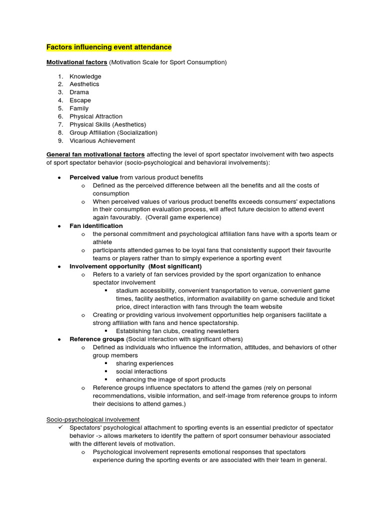 Sports Marketing Notes | PDF | Sports | Behavior