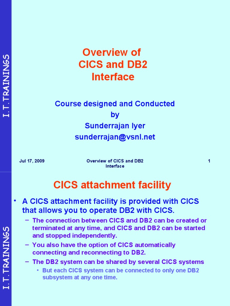 Overview of CICS and DB2 Interface | PDF | Ibm Db2 | Database Transaction