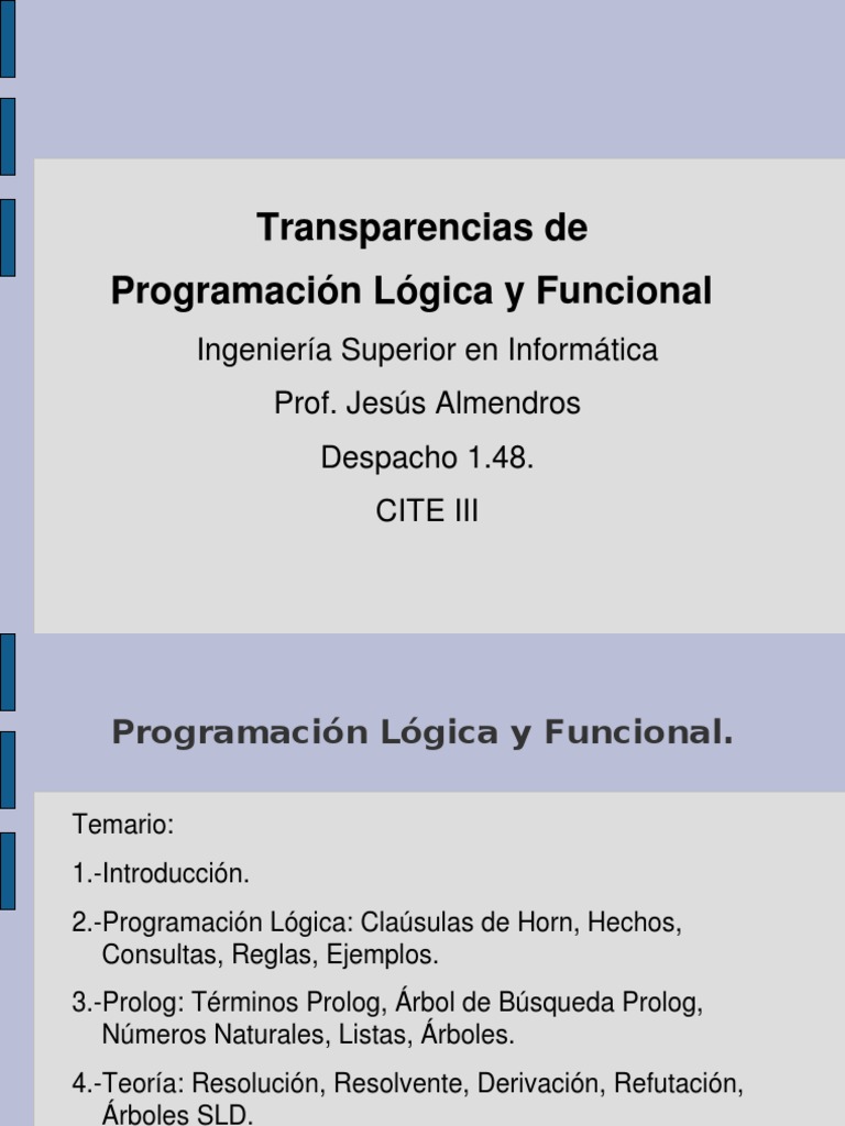 Programacion Logica y Funcional Incluye Ejemplos en Prolog | PDF ...