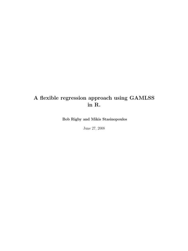 Book-A Exible Regression Approach Using GAMLSS in R. | PDF | Scientific Modeling | Statistical ...