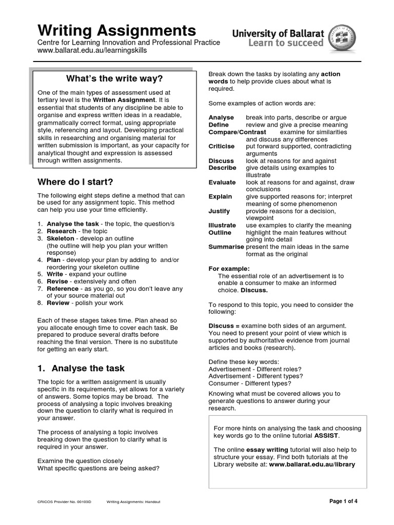 Writing Assignments Methods | Download Free PDF | Essays | Advertising