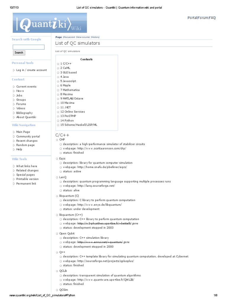 Quantum Computing Simulators List | PDF | Quantum Computing | Matlab