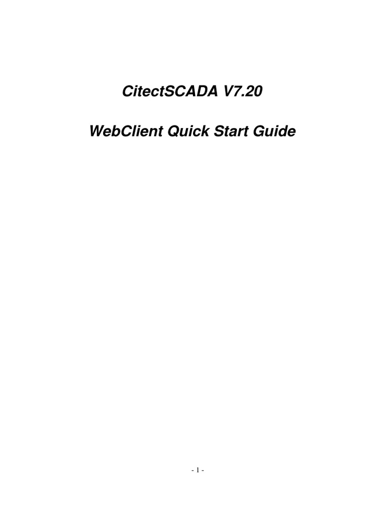 CitectSCADA V7.20 WebClient Quick Start Guide | PDF | Internet Information Services | Web Server