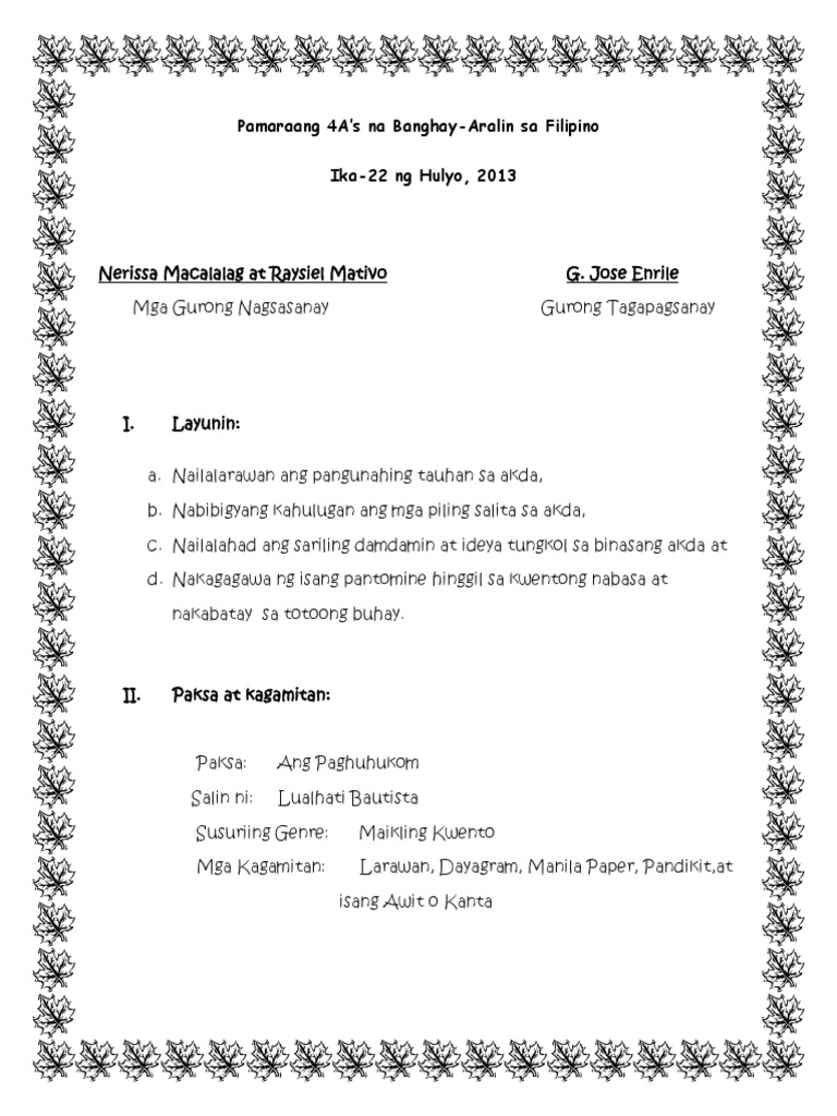 Paghuhukom Lesson Plan | PDF