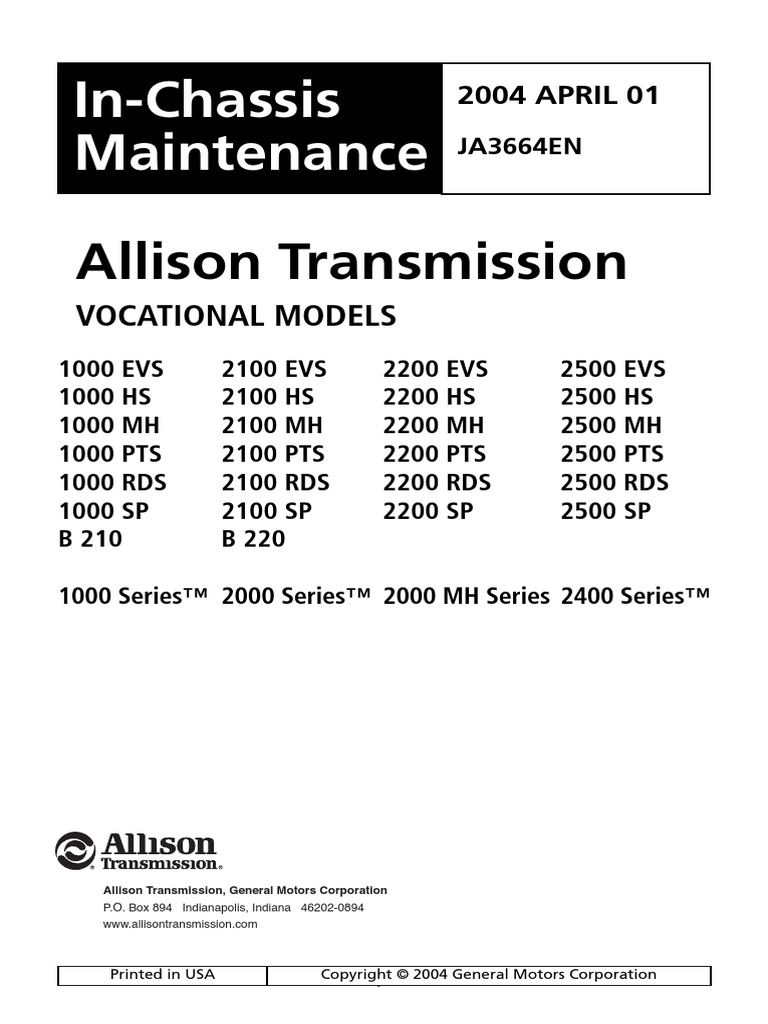 1K 2K In-Chassis Maintenance | PDF | Manual Transmission | Transmission ...