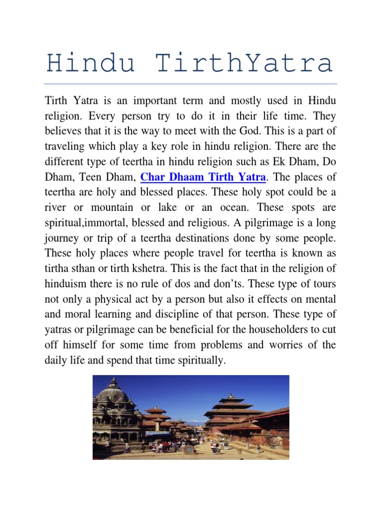 Hindu Tirth Yatra | PDF