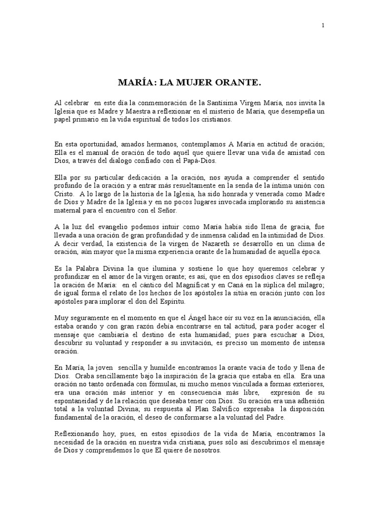 La Mujer Orante. | PDF | María, madre de Jesús | Oración