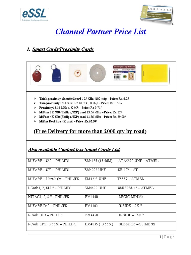 Essl Price List | PDF | Access Control | Microsoft Sql Server