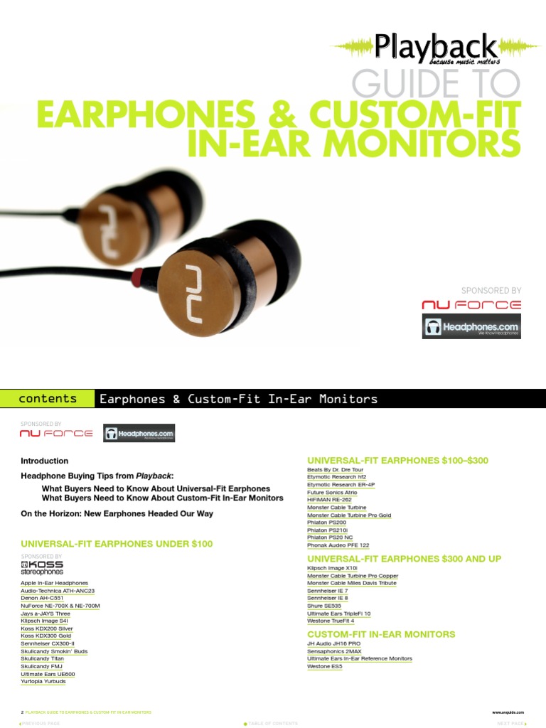 Earphones Buyers Guide | PDF | Headphones | Loudspeaker