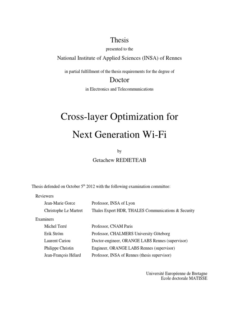 Cross Layer Optimization For Next Generation Wi Fi Pdf Ieee 80211 6484