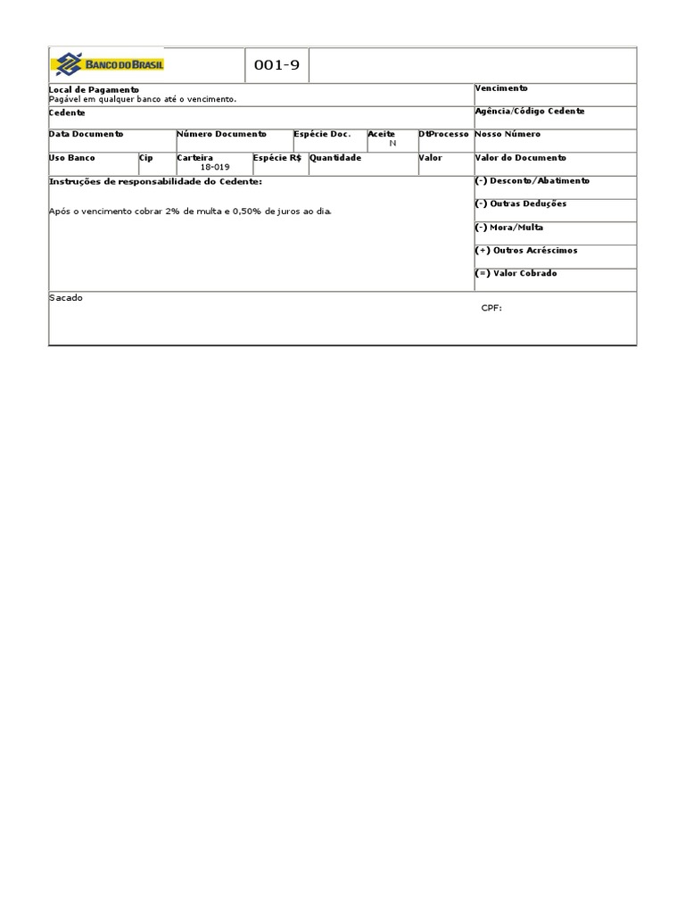 Modelo de Boleto | PDF
