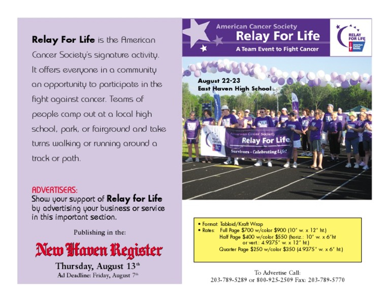 Relay For Life Advertising Opportunities | PDF