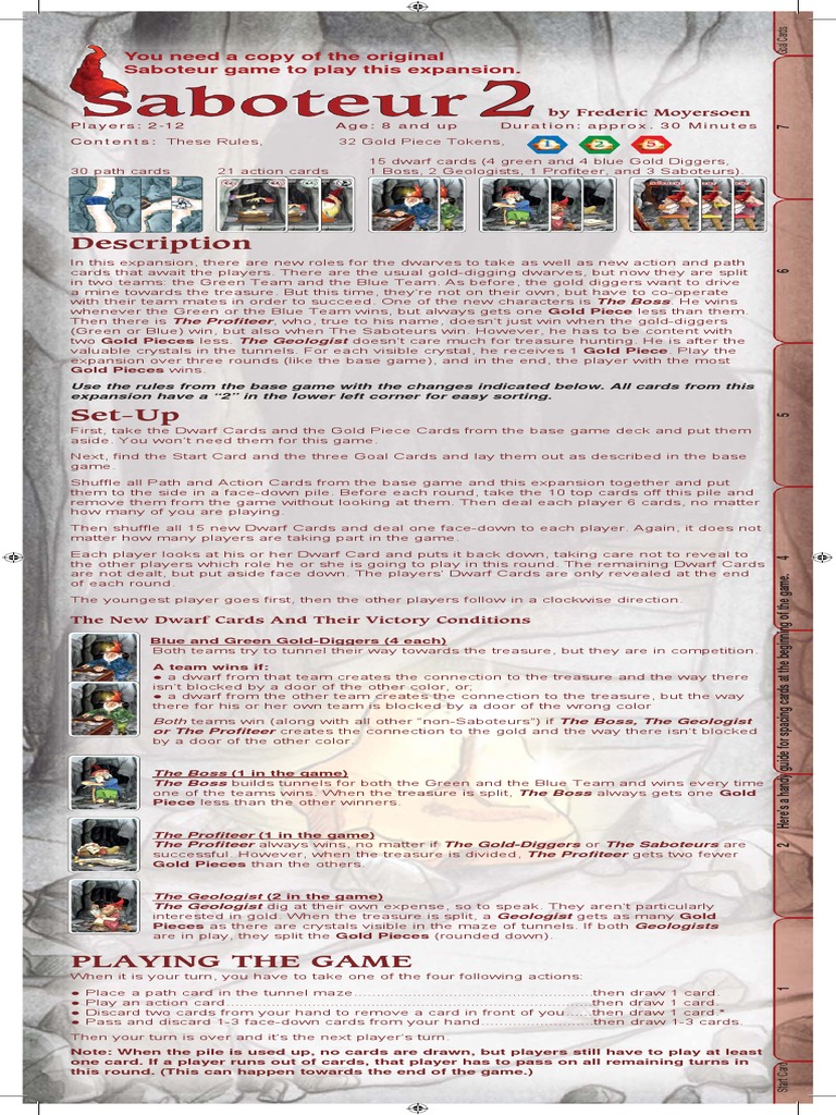 Saboteur 2 | PDF | Dwarf (Dungeons & Dragons) | Gaming Devices