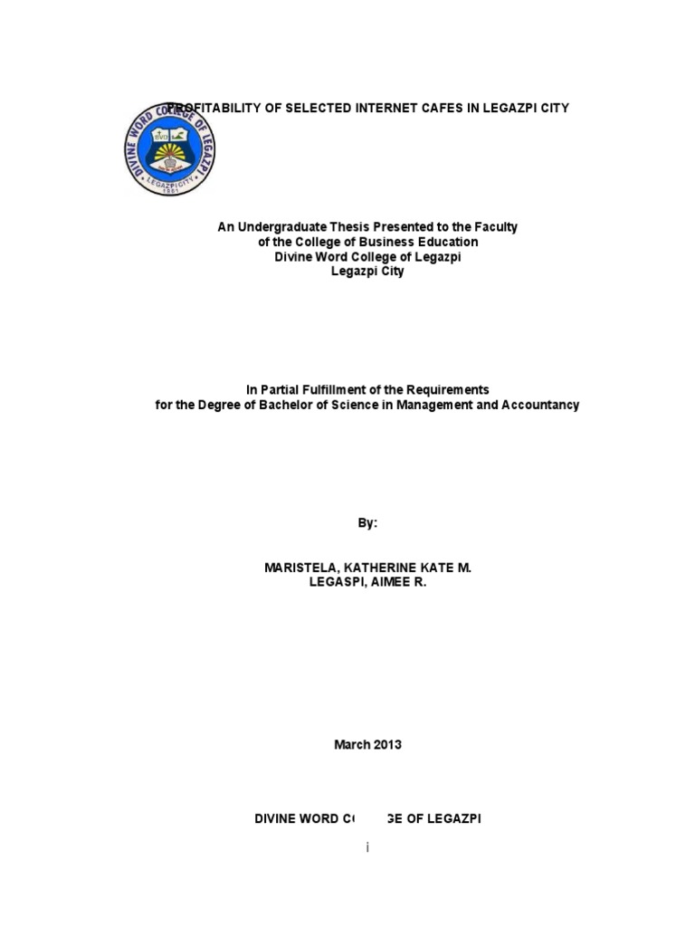 Preliminary Pages - Thesis | PDF | Thesis | Bachelor's Degree