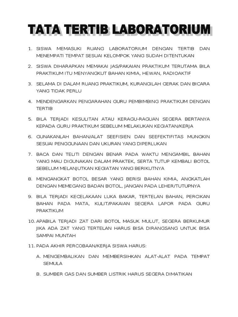 Tata Tertib Lab | PDF