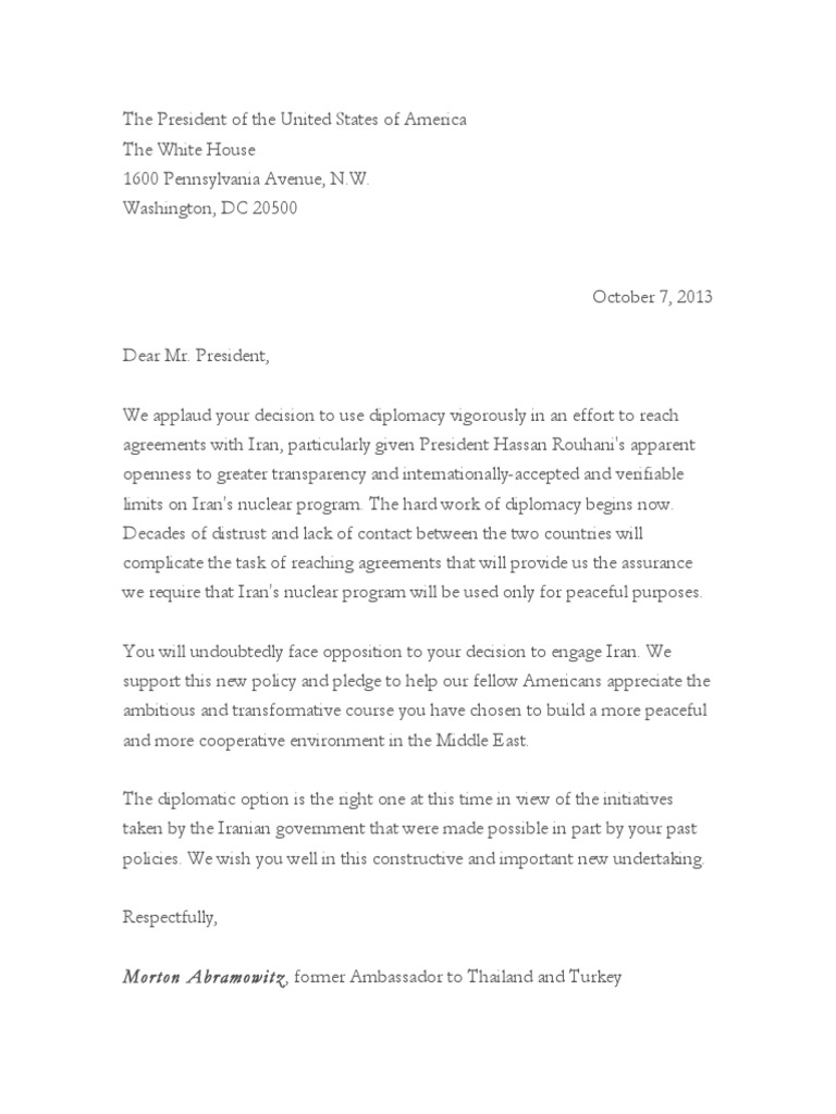Letter To The President. October 2013 | PDF | Carnegie Endowment For ...