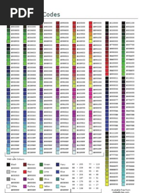 Rgb Color Hex Cheat Sheet V1 Graphic Design Cascading Style Sheets Pin