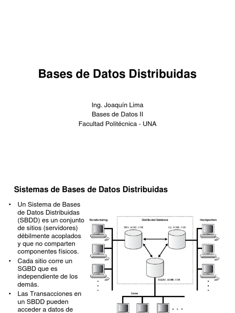 10 Bases de Datos Distribuidas | Bases de datos | Gestión de ...