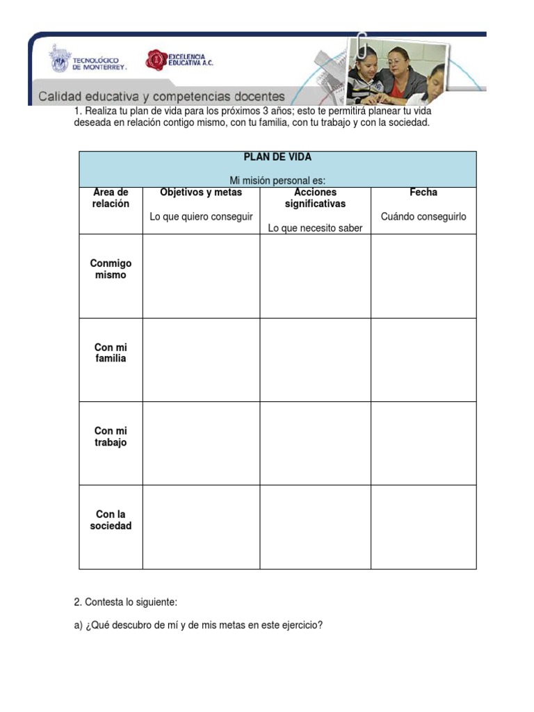 Actividad 21. Diseño de Mi Plan de Vida | PDF