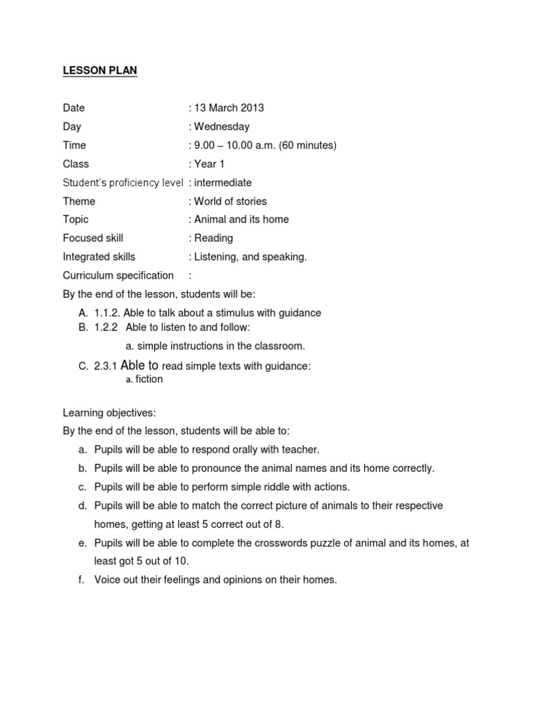 Final Lesson Plan | Download Free PDF | Lesson Plan | Pedagogy