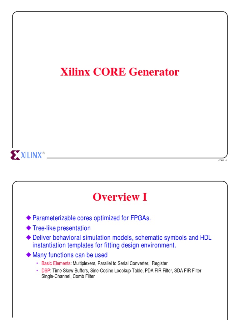 Xilinx CORE Generator | PDF | Hardware Description Language | Vhdl