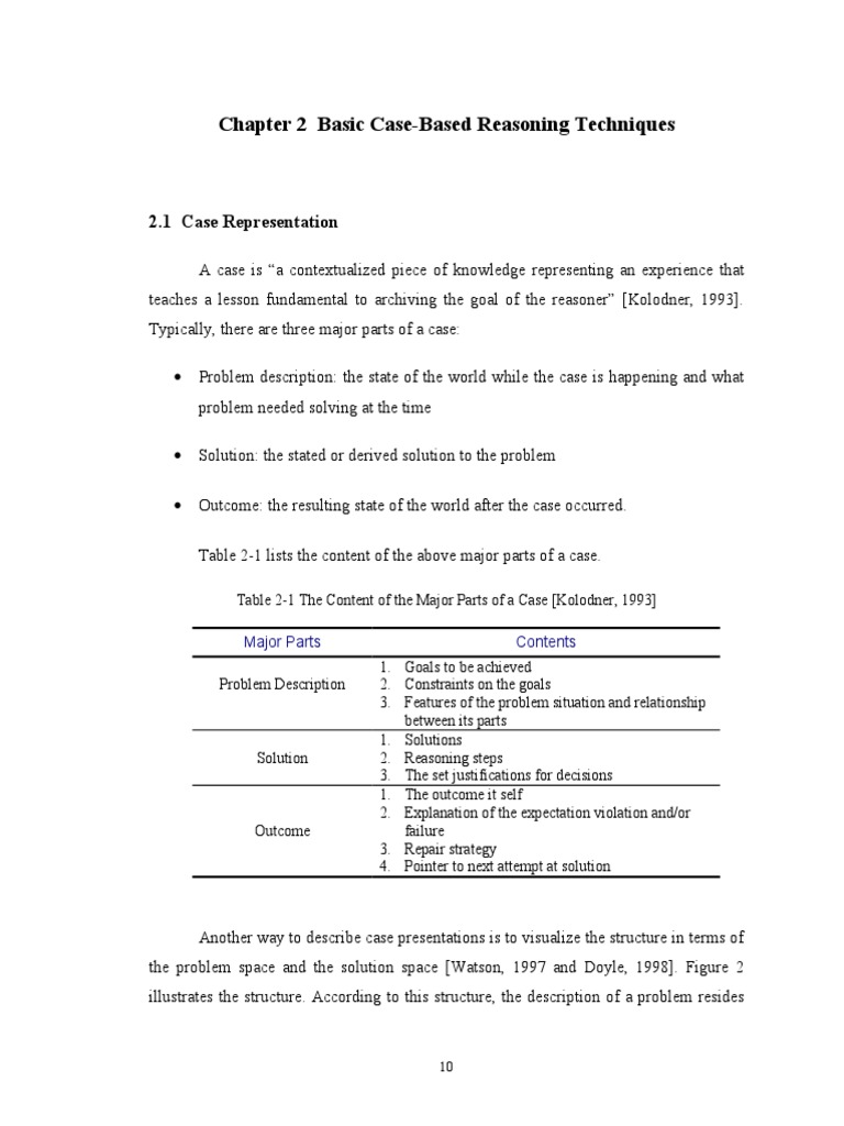Chapter 2 Basic Case-Based Reasoning Techniques | PDF | Information ...