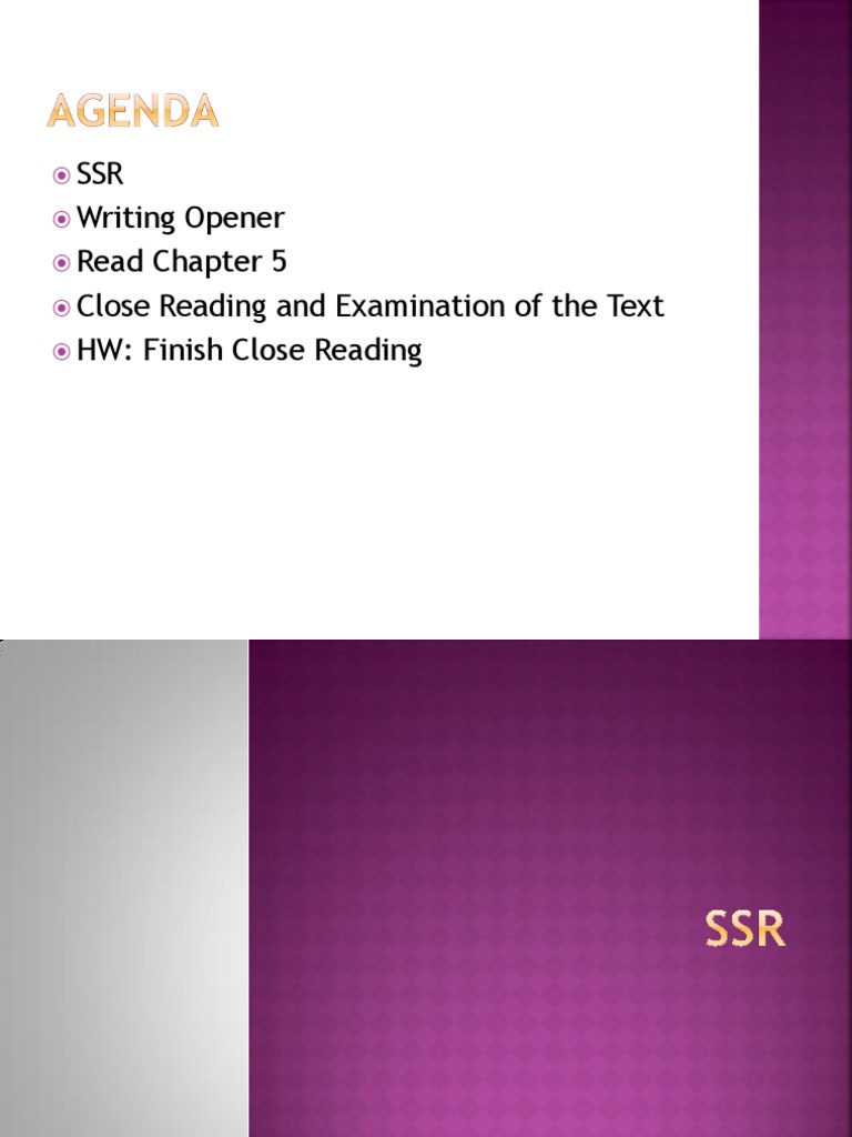 Close Reading Assignment for Chapter 5 | PDF