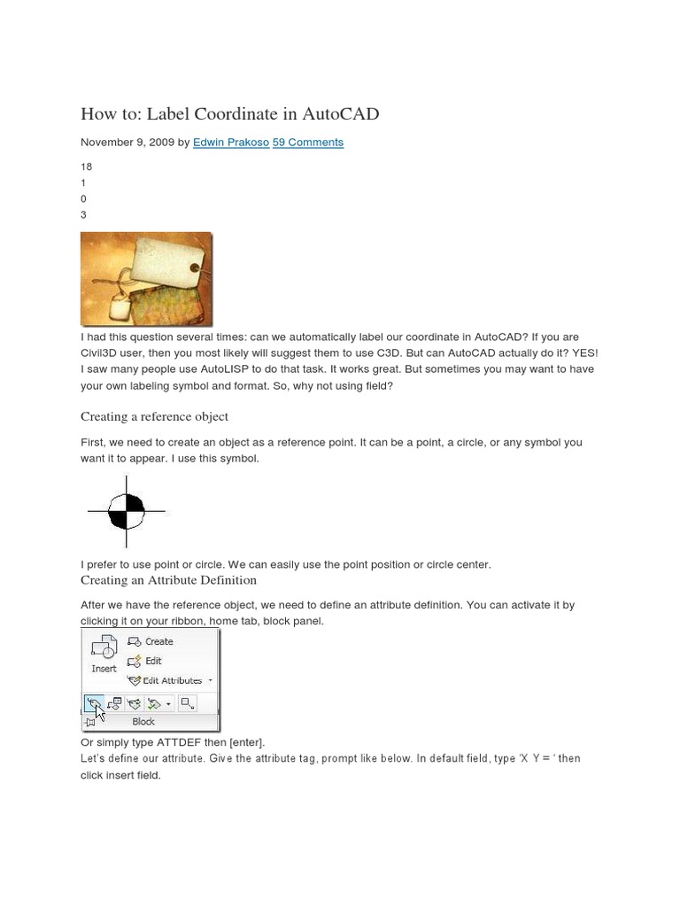 How To - Label Coordinate in AutoCAD | PDF | Software Engineering ...