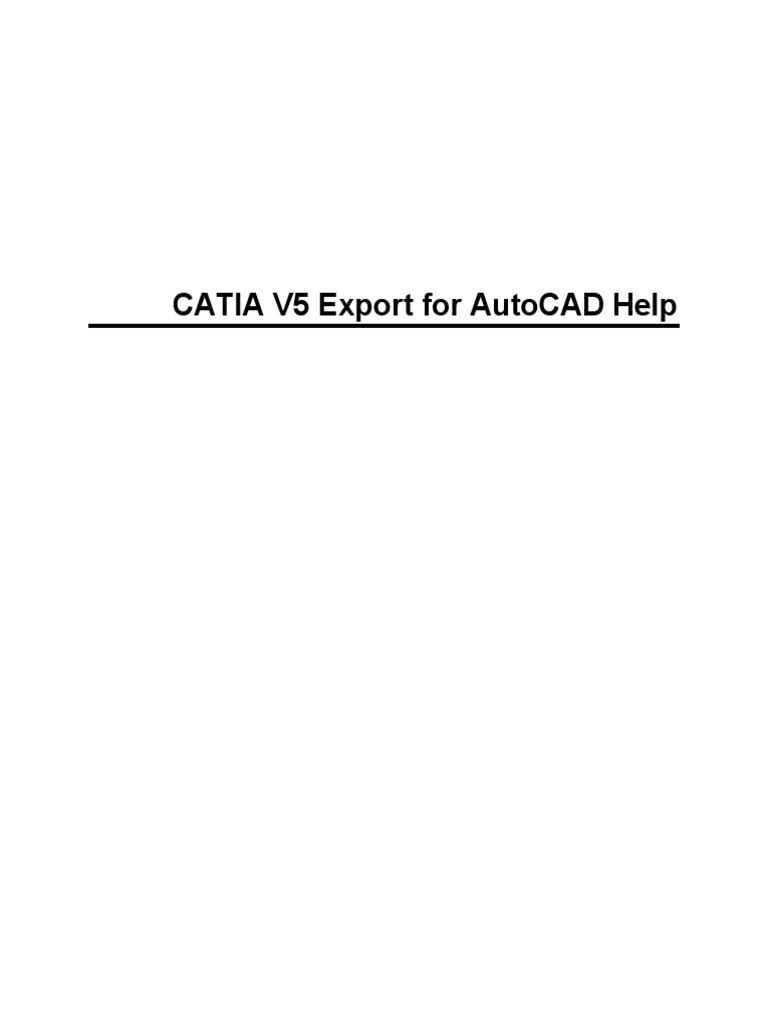 CATIA V5 Export For AutoCAD Help | PDF | License | Auto Cad