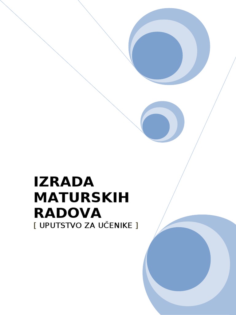 Uputstvo Za Maturski Rad | PDF
