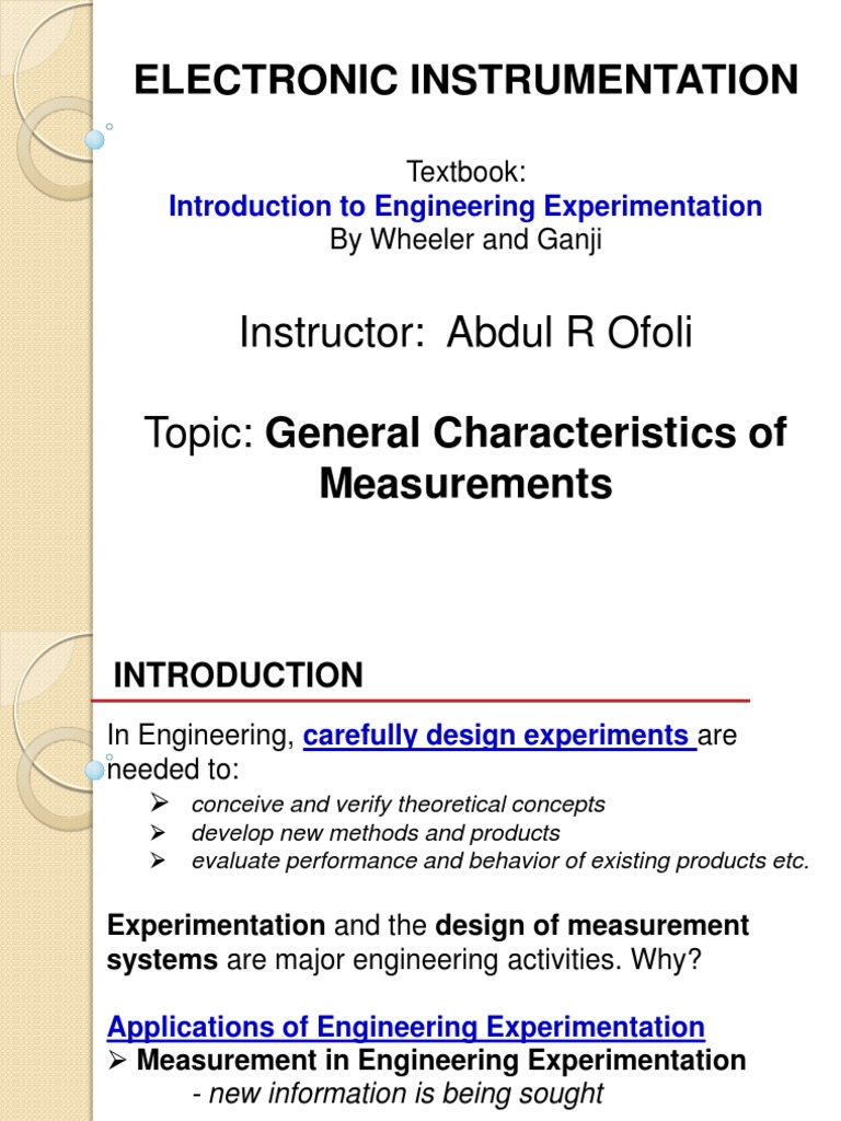 05 Chp1 and Chp2 Lecture | PDF | Observational Error | Experiment