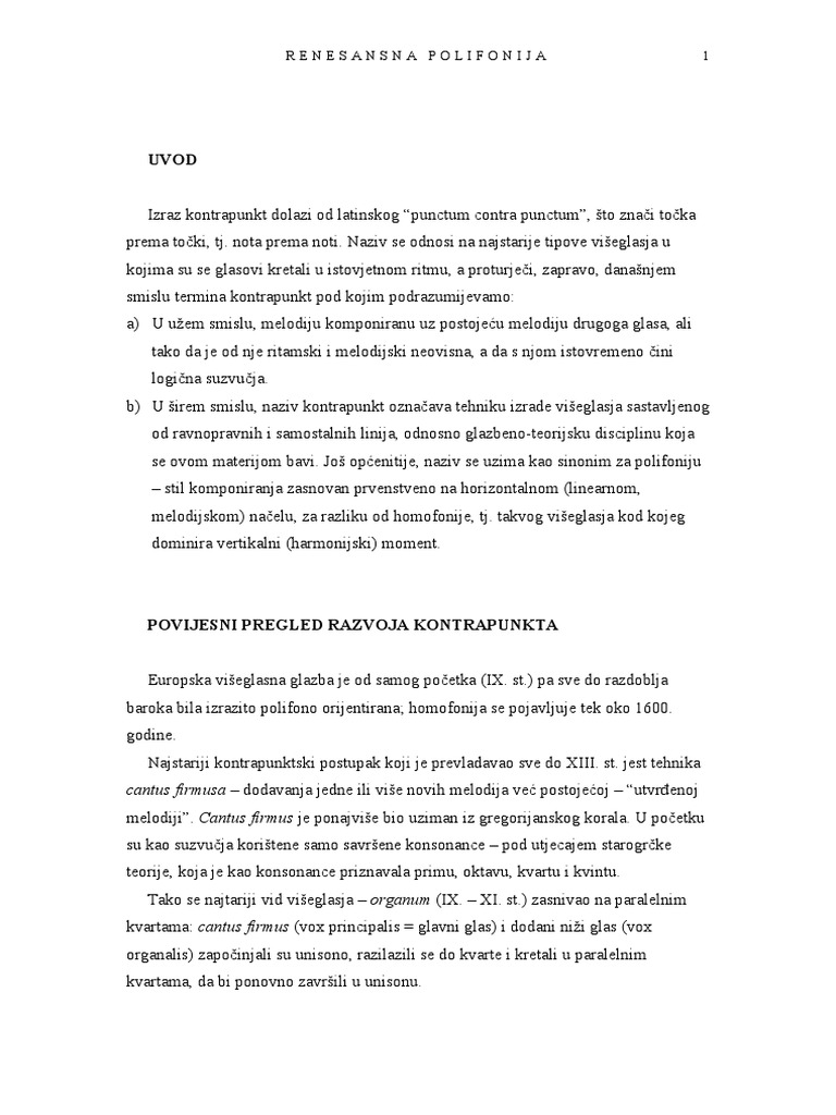 Renesansna Polifonija | PDF