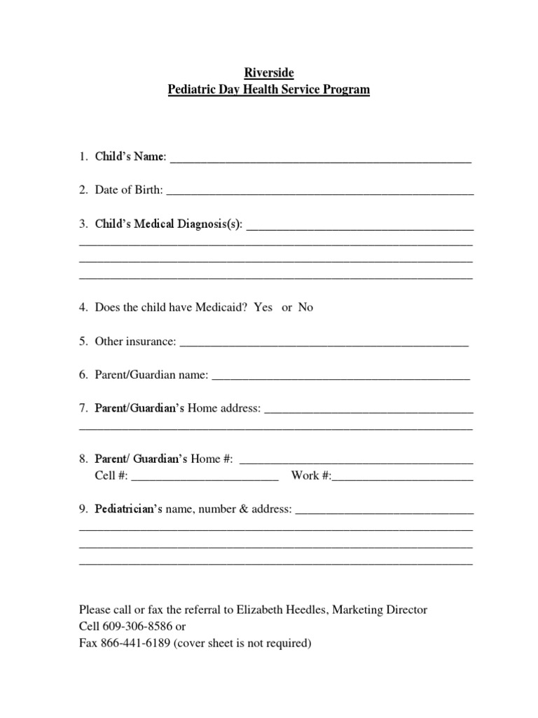 Peds Referral Form | PDF