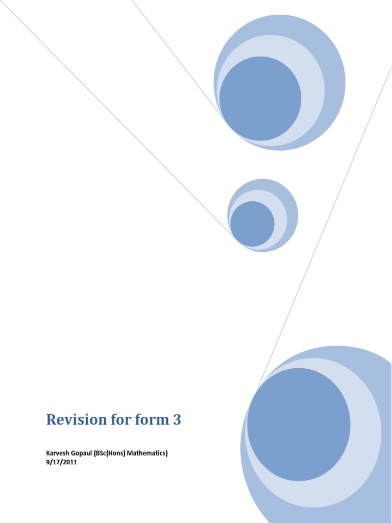 Revision Form 3 | PDF | Area | Matrix (Mathematics)