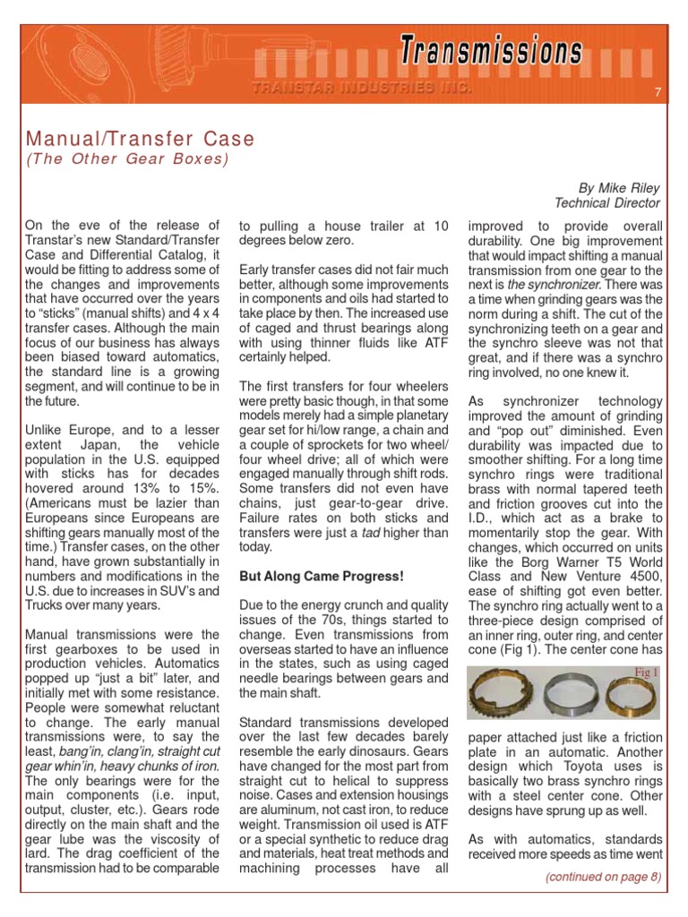 Manual/Transfer Case Overview | PDF | Manual Transmission ...