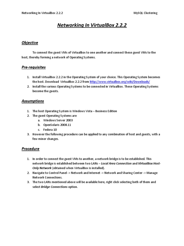 Networking In Virtualbox Pdf Virtual Machine Ip Address