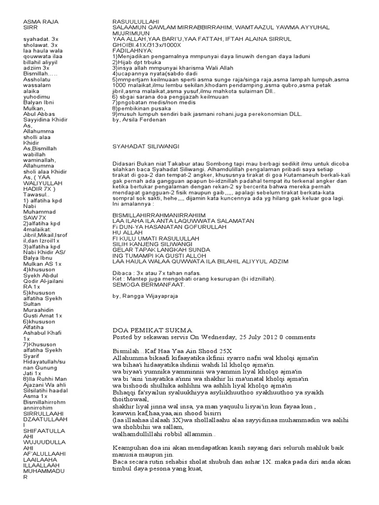 Asma Raja Sirr | PDF | Pengembangan Diri | Kesehatan Holistik