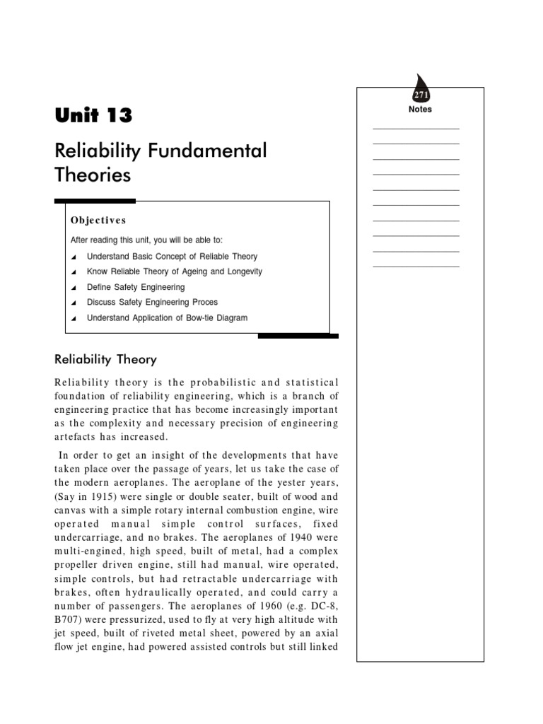 Unit 13 Reliability Fundamental Theories | PDF | Reliability ...