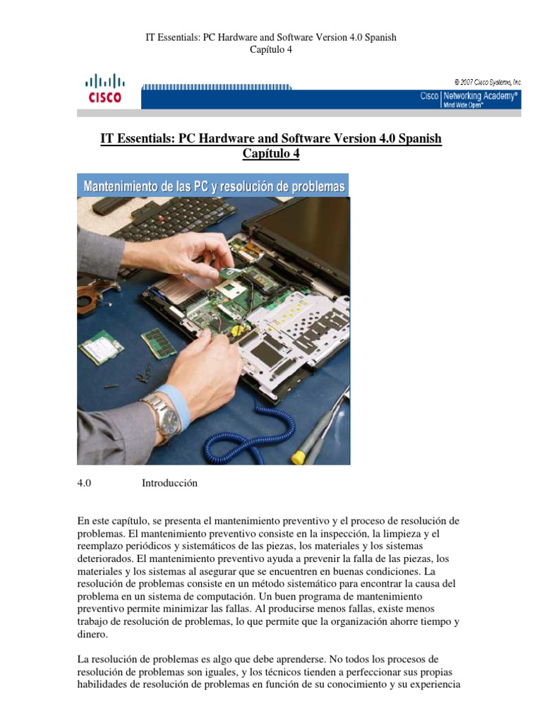 Capitulo 4 IT Essentials PC Hardware and Software Version 4.0 Spanish ...