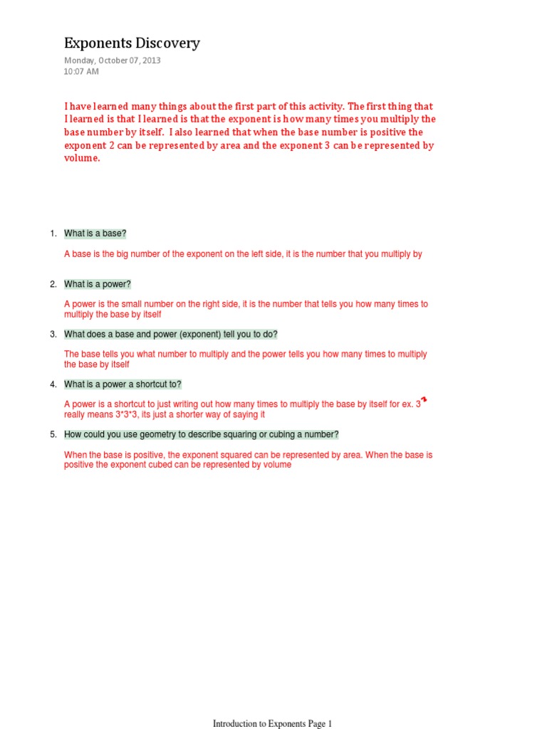 Exponents Discovery | PDF