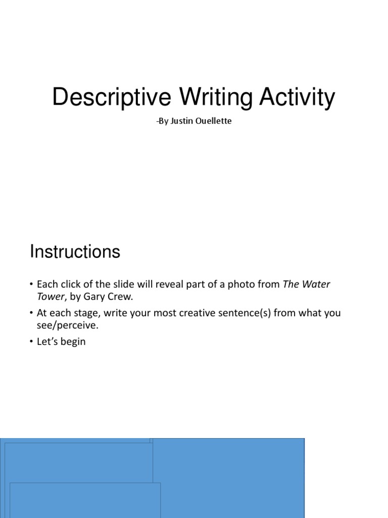 Creative Descriptive Writing Exercise | PDF