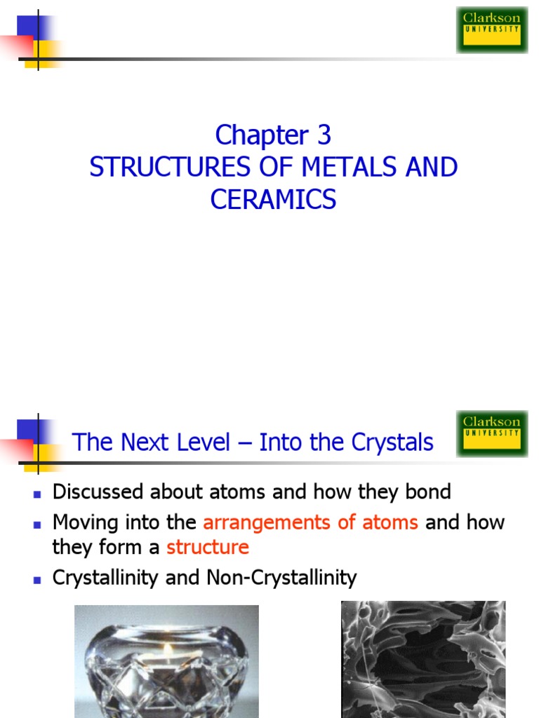 Ceramic Crystal Structures Explained | PDF | Ion | Crystal Structure
