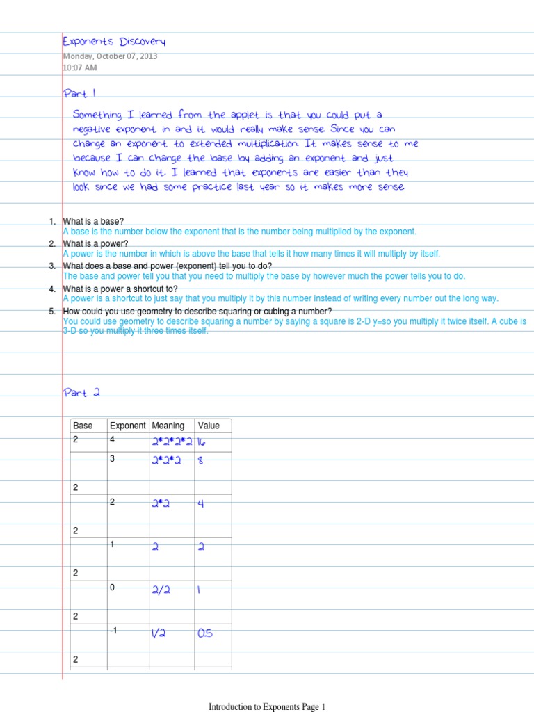 Understanding Bases and Exponents | PDF